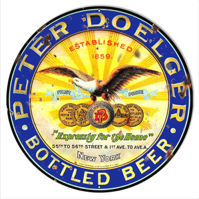 Peter Doelger Bottle Beer Reproduction Bar Metal Sign 18x18 Round | eBay