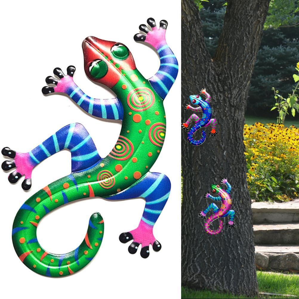 (2) Iron Gecko Wall Decor Home Decoration Artwork Outdoor Hanging ...