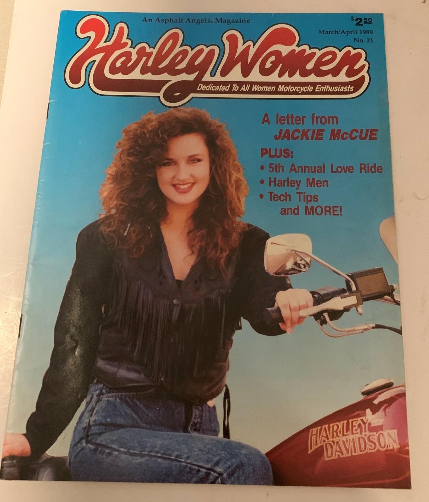 HARLEY WOMEN MAGAZINE, MARCH/APRIL 1989. USED 57 PAGES ASPHALT ANGELS ...