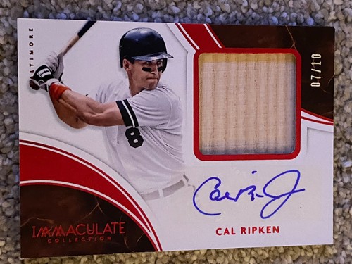 CAL RIPKEN Jr 2016 PANINI IMMACULATE AUTO AUTOGRAPH BAT 7/10 None on ...