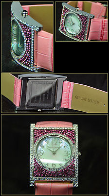 Bombastic Ladies Watch Very Elegant Full Simile Stones in White & Pink ...