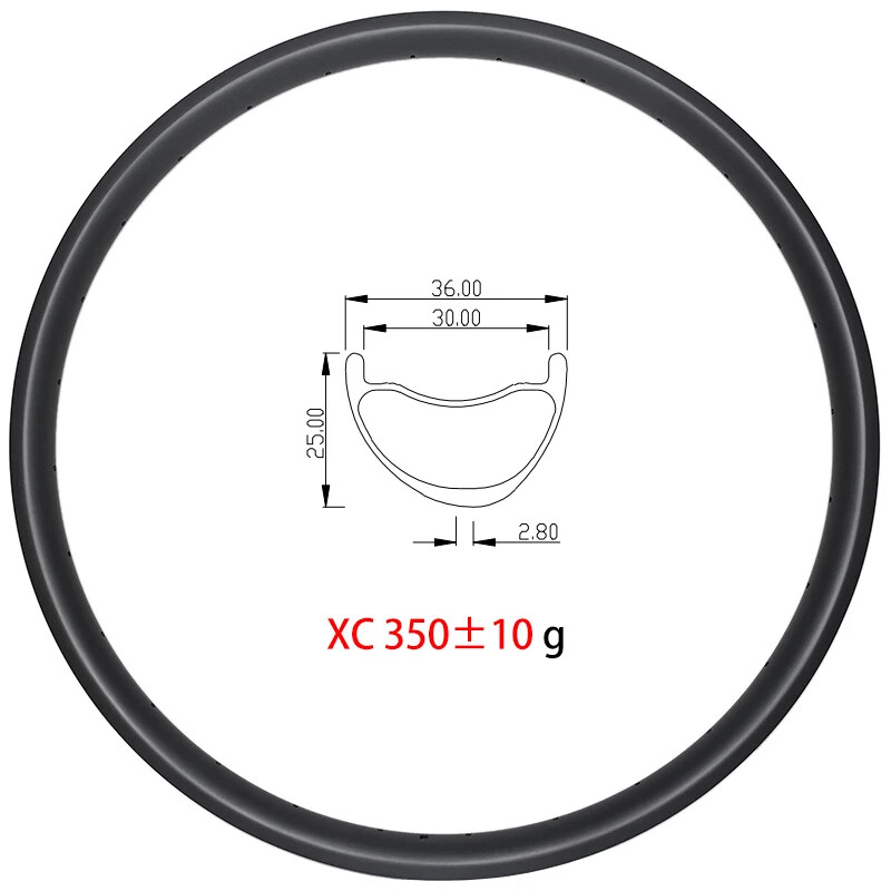 27.5in 650B MTB Bicycle Carbon Rim 36mm Wide 25mm Deep Rims for MTB XC ...