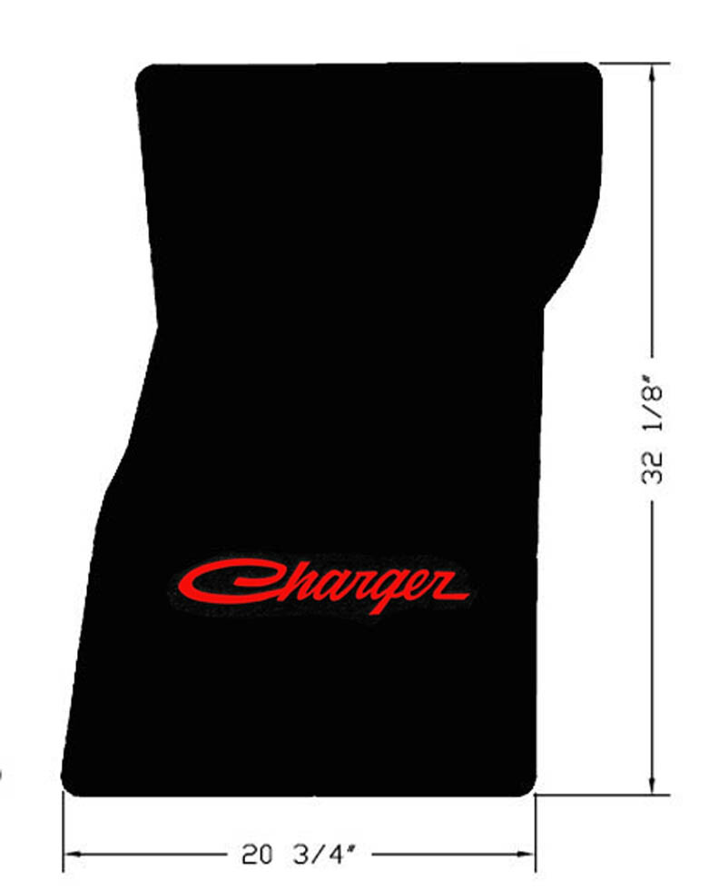 NEW! BLACK FLOOR MATS 1968-1970 Dodge Charger Script Embroidered Logo ...