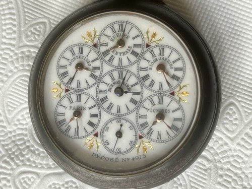 Rare SWISS, SIX TIME ZONES POCKET WATCH c1890.Work | eBay