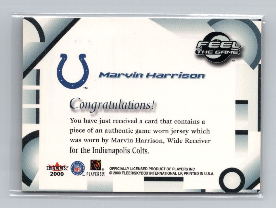 2000 Fleer Tradition #NNO Marvin Harrison Feel the Game | eBay