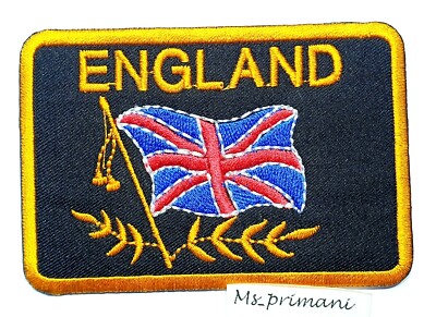 England Union Jack Embroidered Sew on Iron Flag Patch Jeans Jacket ...