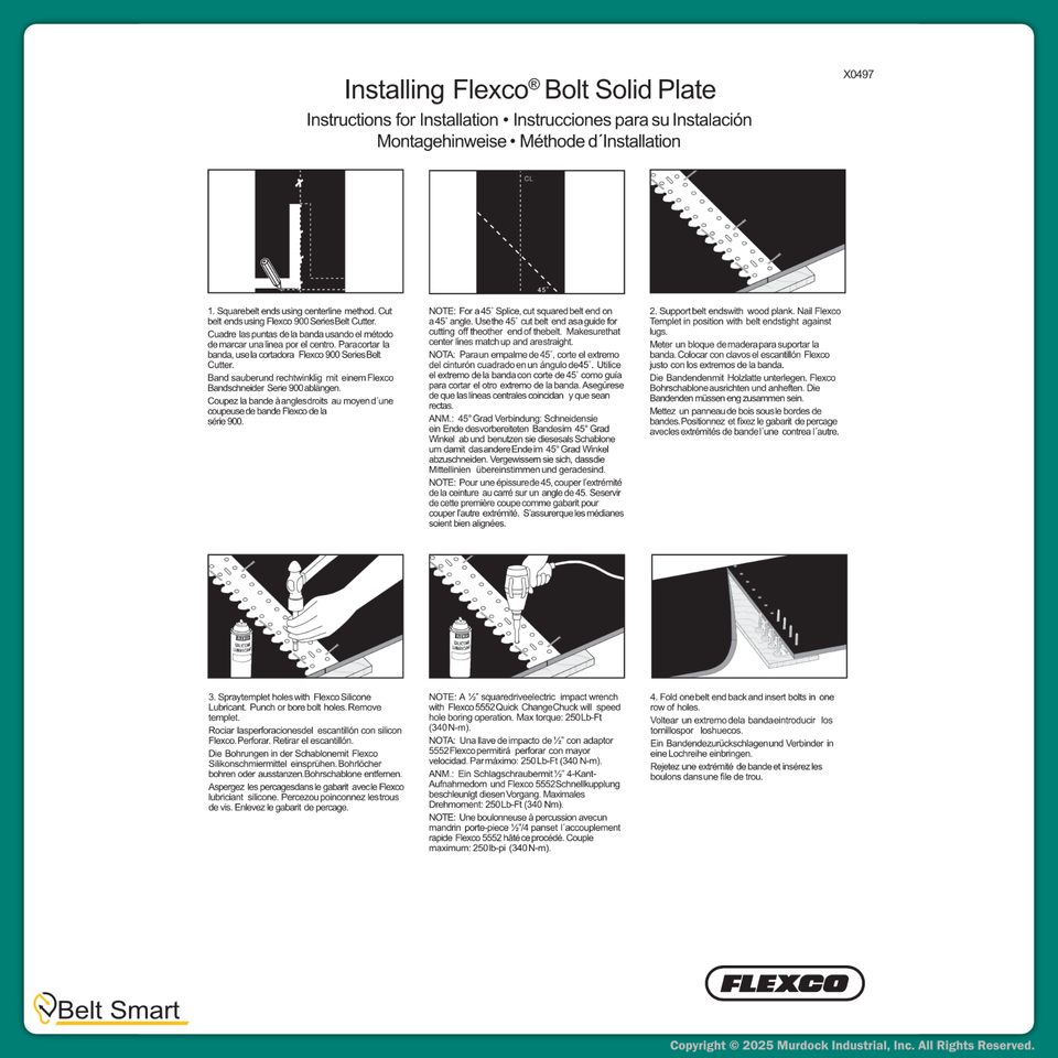 Genuine Flexco 190E Conveyor Belt Fastener #20001 (25 pc) w/ Belt Repair Gauge | eBay