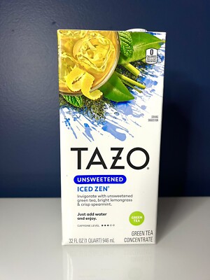 🔴 Brand New TAZO Unsweetened Iced Zen Green Concentrate Sweet Tea Box ...