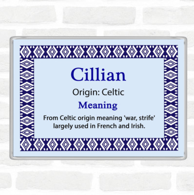 Cillian Name Meaning Jumbo Fridge Magnet Blue | eBay UK