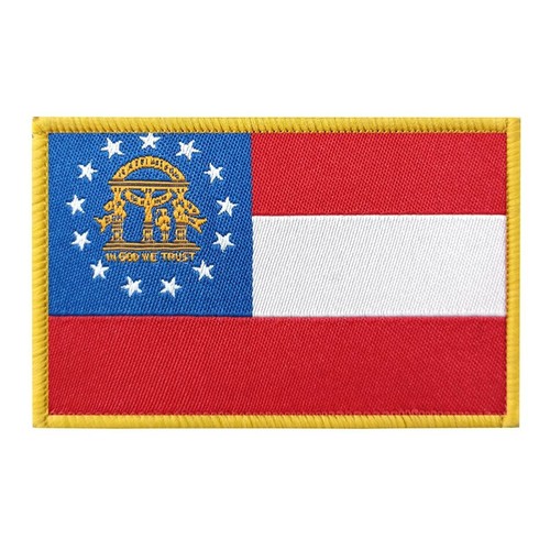 Georgia State Flag Patch US USA Woven/Embroidered - Hook & Loop | eBay