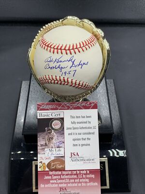 BOB KENNEDY 1957 Brooklyn Dodgers Official NL Baseball JSA /COA | eBay