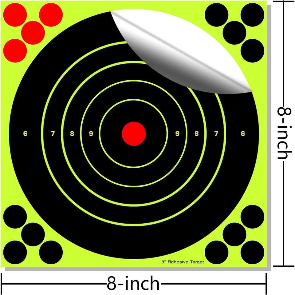 60 Pack 8" Stick Splatter Targets Reactive Self Adhesive Paper Shooting ...