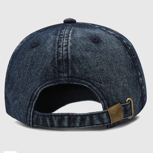 5cm Short Brim Baseball Cap Vintage Style Denim Adjustable Faded Hat ...