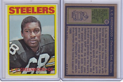 1972 Topps Football Card # 101 L.C. Greenwood Rookie Pittsburgh ...