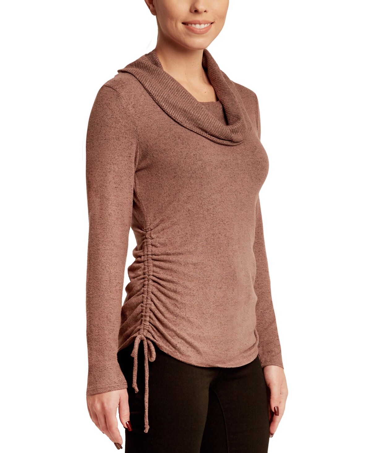 MSRP $39 Bcx Juniors' Cowlneck Ruched-Side Sweater Pink Size Large | eBay