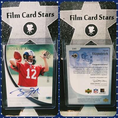 2005 SP Authentic RYAN FITZPATRICK AUTOGRAPH AUTO Rookie RC Rams | eBay