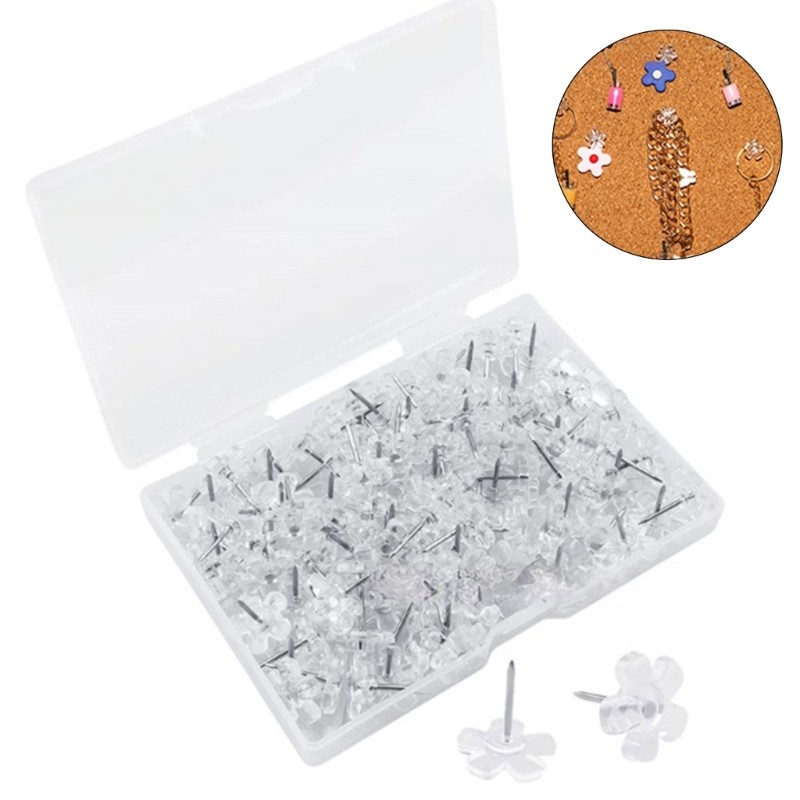 100Pcs Flowers-Head Sewing Pin for Fabric, Push Pins Map Pins for Cork ...