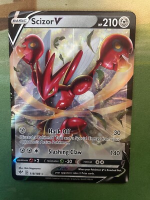 Pokémon TCG Scizor V Darkness Ablaze 118/189 Holo Ultra Rare | eBay