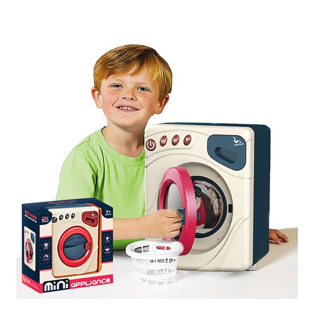 Kids Washing Machine Toy Set Pretend Play Cleaning Toy with Light Sound ...