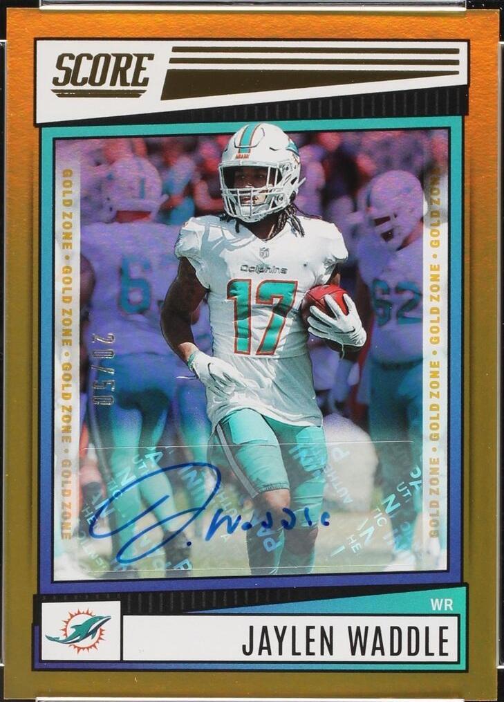 2022 Score - Jaylen Waddle #272 Gold Zone Signatures /50 (AU) for sale ...