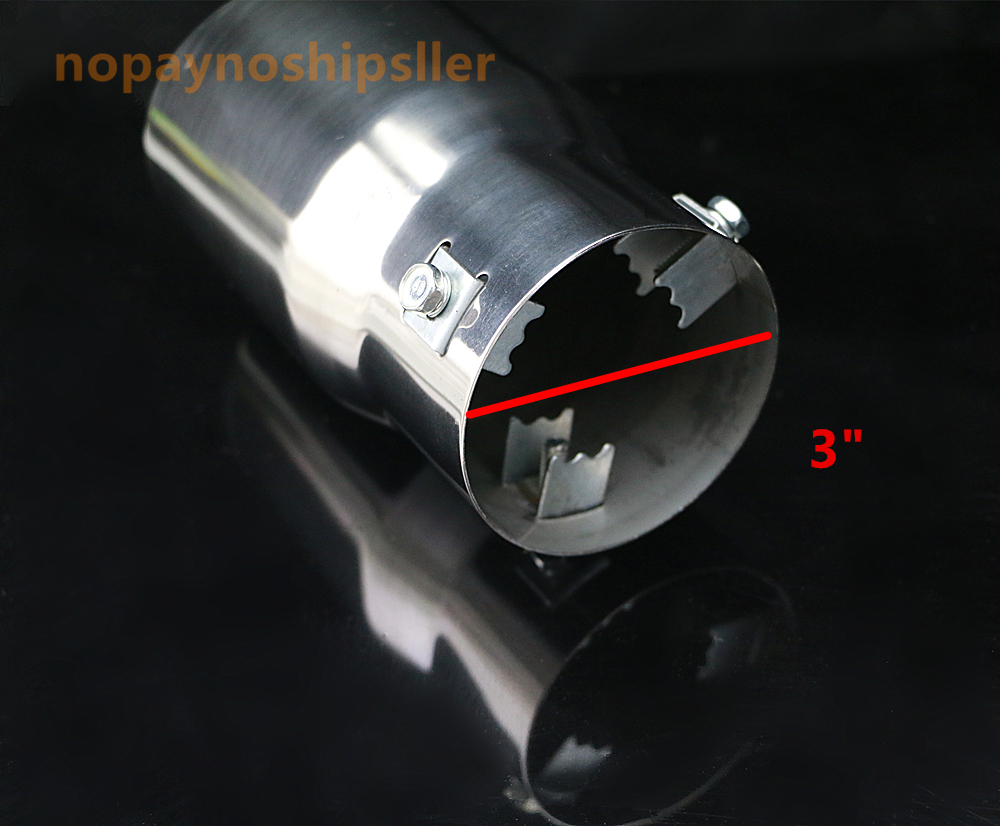 3.5 " Inch High End Stainless Steel Chrome Exhaust Muffler Tail Pipe ...