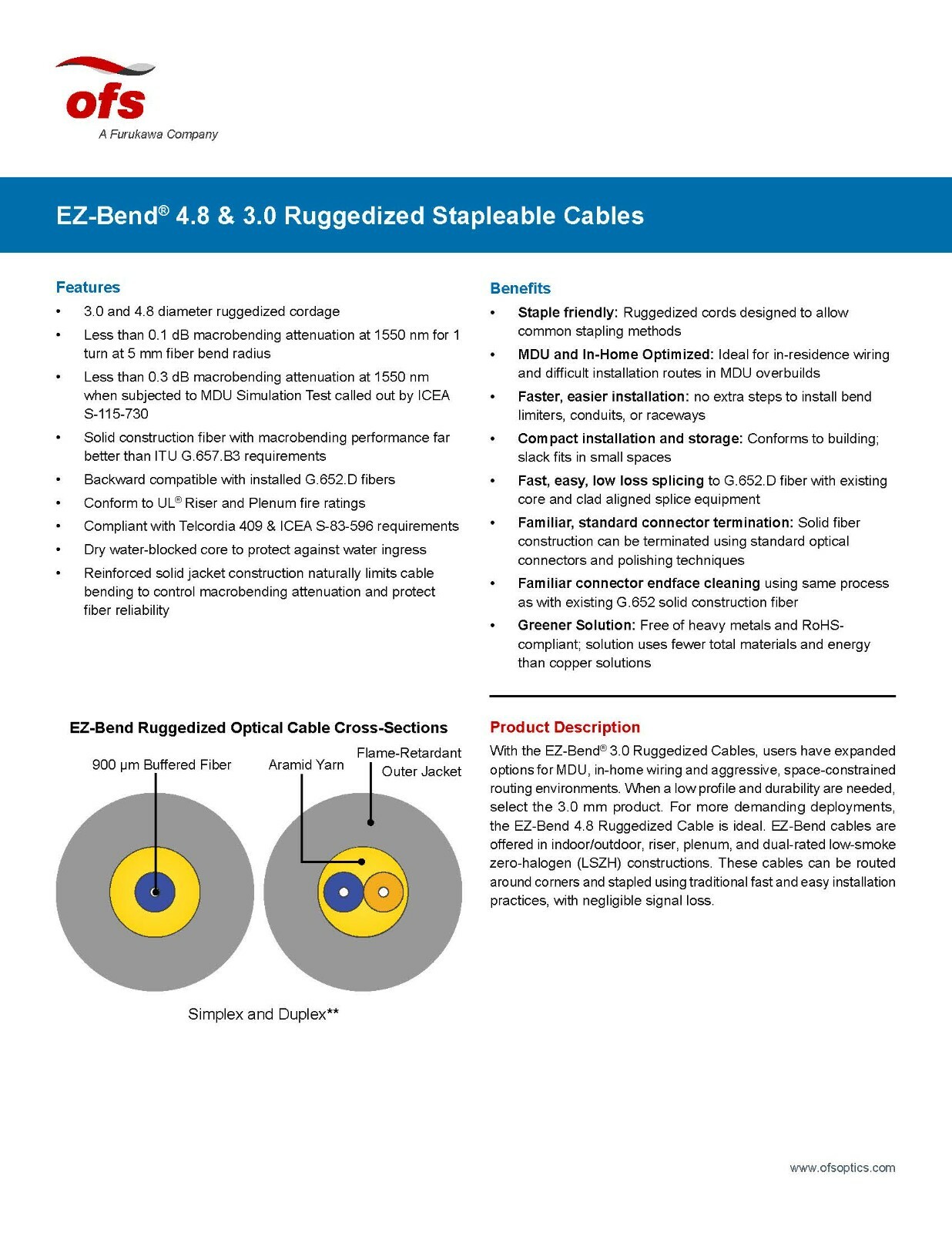 OFS G.657.B3 EZ-Bend Single Mode Ultra-Bend Insensitive Fiber Optic ...