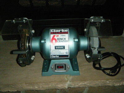 VINTAGE CLARKE METALWORKER 6" BENCH GRINDER REFURB SUPER RARE BT 1002 ...