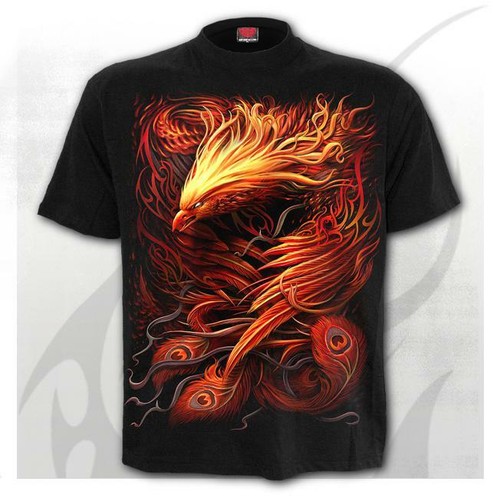 Spiral Direct Phoenix Arisen Bird Flames Fire Fantasy Gothic T Shirt ...