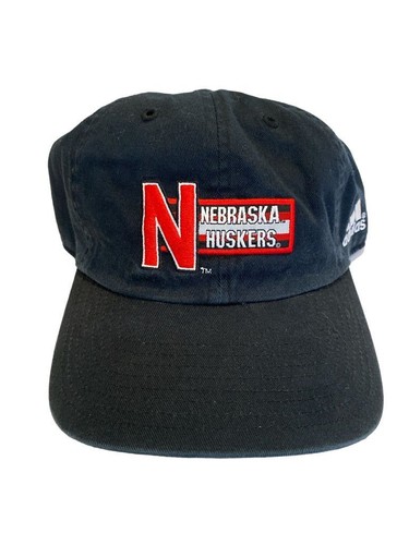 NWT Adidas Nebraska Huskers Black Adjustable Ball Cap Hat | eBay