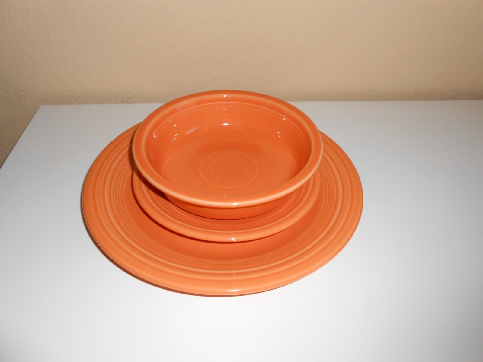Fiestaware Chocolate Fiesta Orange 3PC Set Dinner Plate/Bread Plate ...