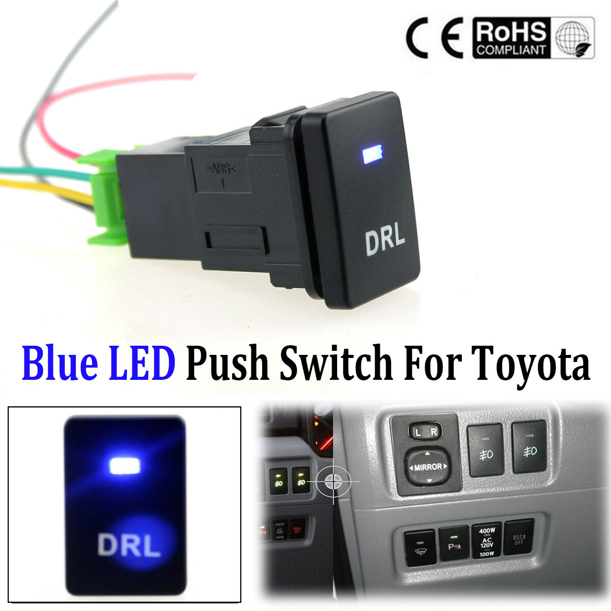 For Toyota LED Light Bar Switch Push Button Tacoma 4Runner Camry ...