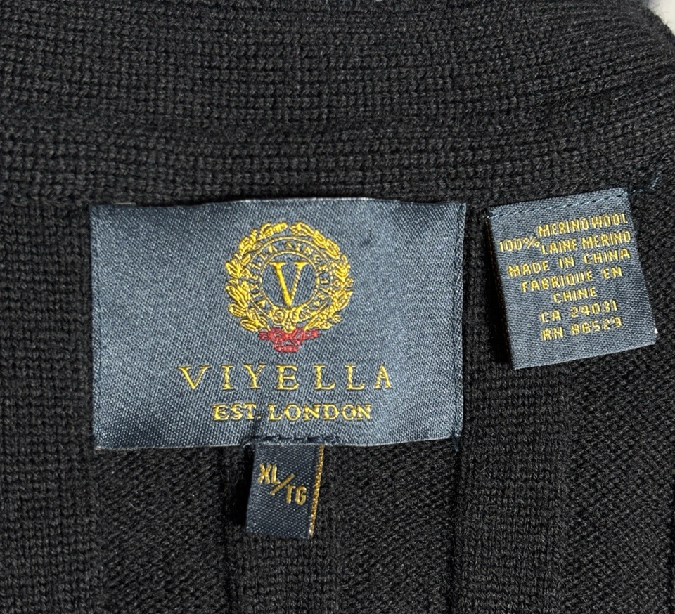 Viyella Extra Fine 100% Merino Wool Cable Knit 5 Button Sweater Vest ...