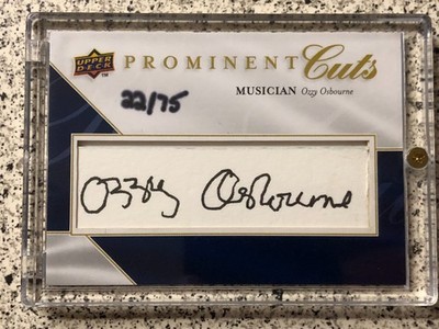 2009 Ozzy Osbourne Upper Deck Prominent Cuts Cut Autograph Card 22/75 D ...