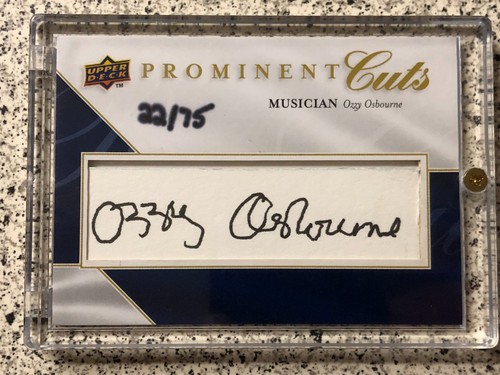 2009 Ozzy Osbourne Upper Deck Prominent Cuts Cut Autograph Card 22/75 D ...