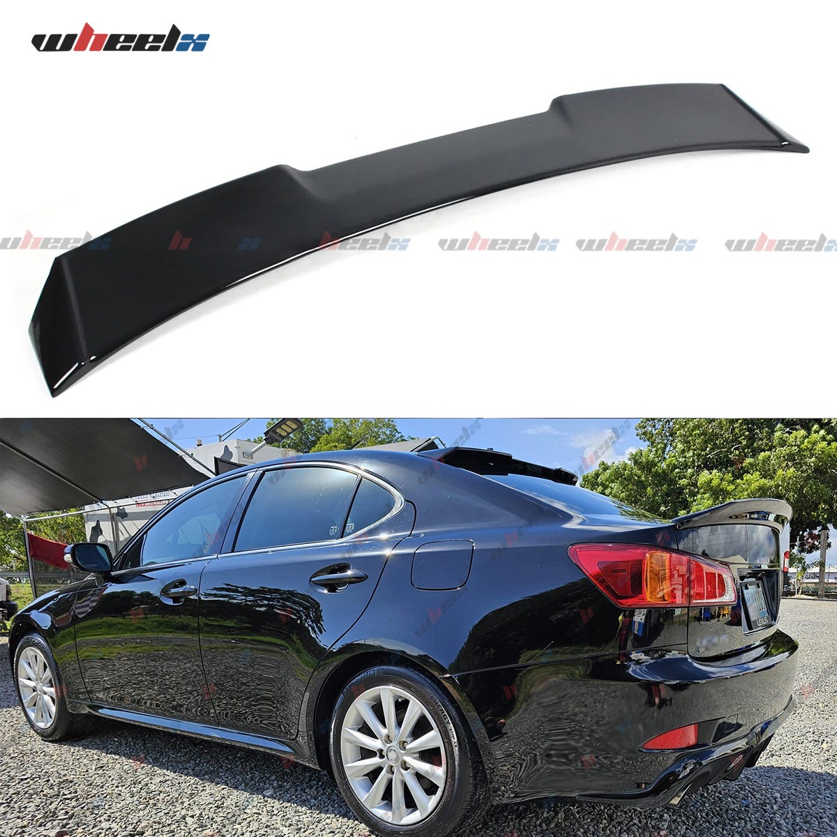 FOR 06-13 LEXUS IS 250/350/ ISF VIP PAINTED GLOSS BLACK REAR ROOF ...