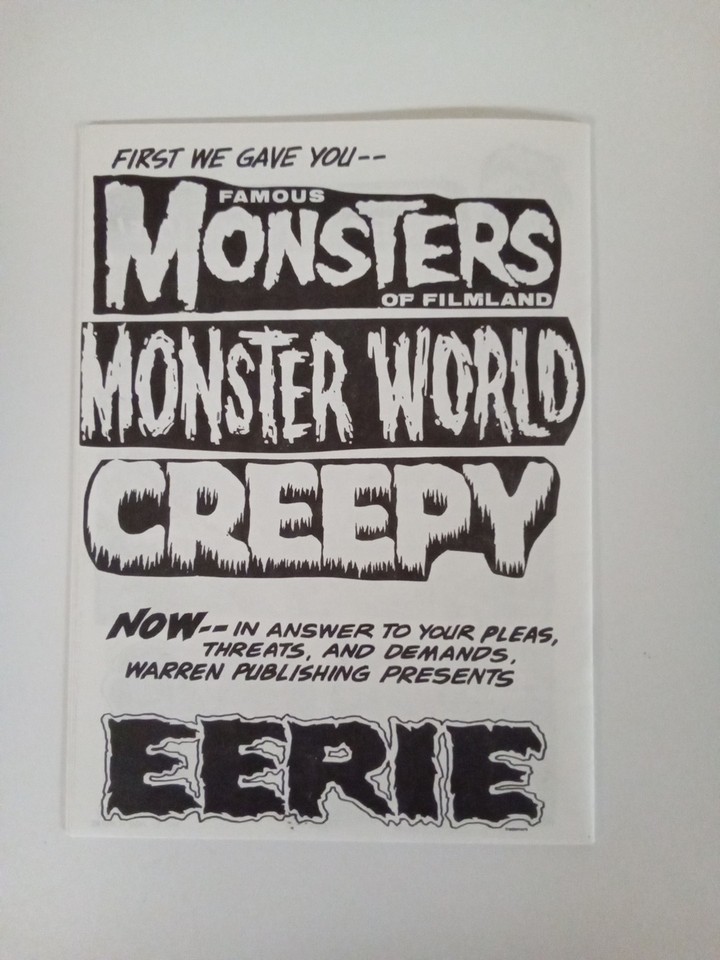 Eerie #1 1st Issue From Editors Of Creepy Warren Magazine 2nd Printing ...
