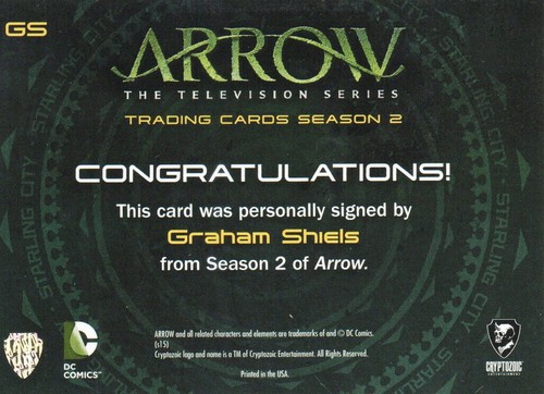 Arrow Season 2 Autograph Auto Card GS Graham Shiels as Cyrus Gold ...