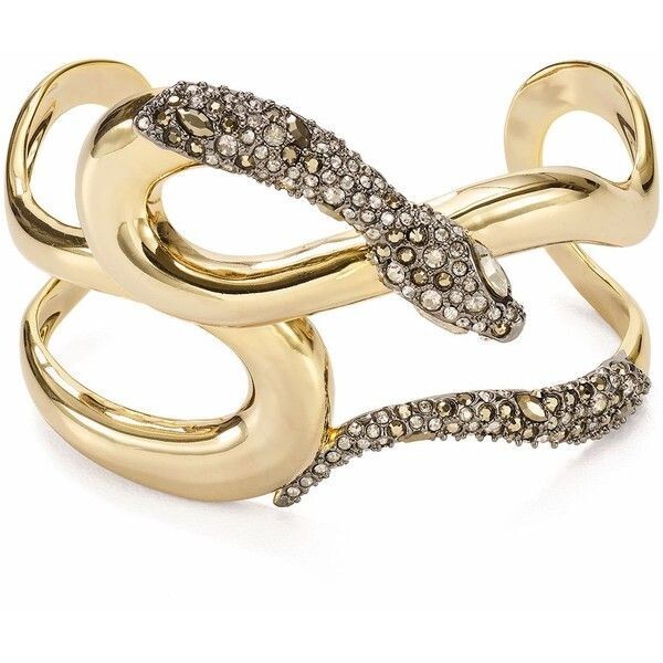 ALEXIS BITTAR GOLD PLATED COILED CRYSTAL CUFF SNAKE BRACELET | eBay