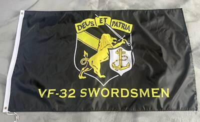 USN US NAVY VF-32 "Swordsmen" 3x5 ft Single-Sided Flag Banner F-14 ...