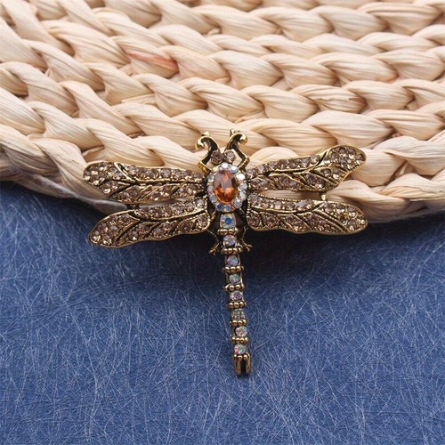 Exquisite Dragonfly Rhinestone Brooch Pin - Luxurious Animal-Shaped ...