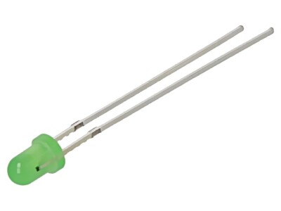 2X OSG8NU3164A-5V LED 3mm vert 30-45mcd 60° avant : bombé 5V dimension ...
