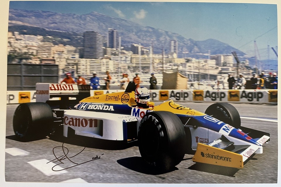 Nigel Mansell F1 Iconic Monaco Williams Signed 18 x 12in Print Signing ...