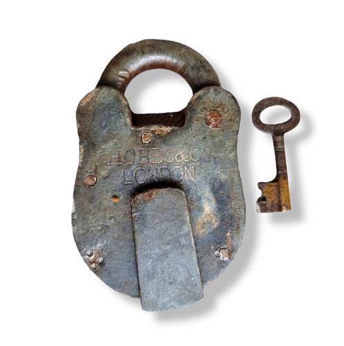 Original Vintage Old Antique Rare Hobbs & Co Engraved Iron Pad Lock ...