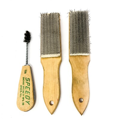 3 Pcs Speedy 3/8 End, Unbranded Wire Brush Hand Tool Set, Wood Handle ...
