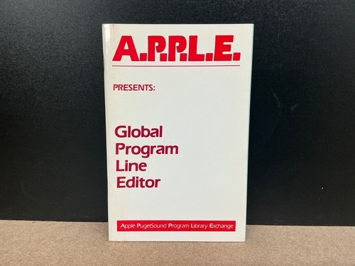 Vintage APPLE Presents Global Program Line Editor Apple PugetSound 1982 ...