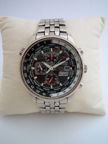 CITIZEN ECO DRIVE WATCH RED ARROWS CHRONOGRAPH MENS CA0080-54E RAF ...