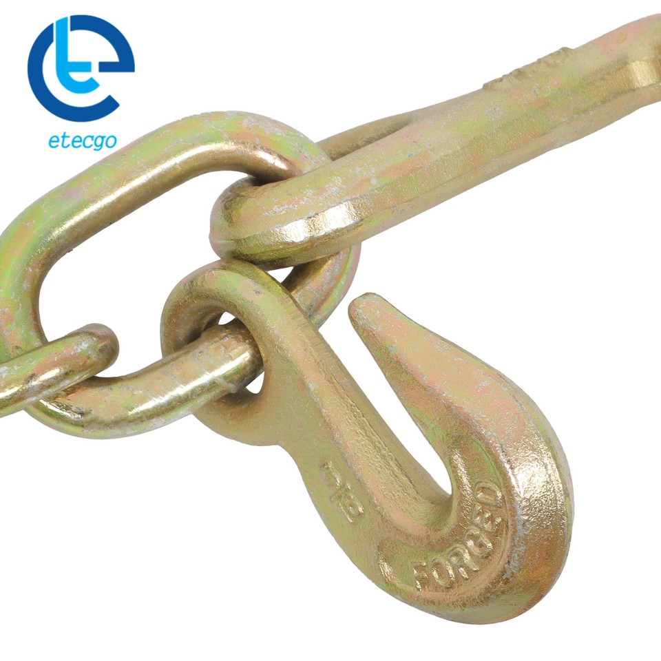 2 Pack Grade 70 5/16×10 FT Tow Chain 15" Mini J Hook Recovery Wrecker ...