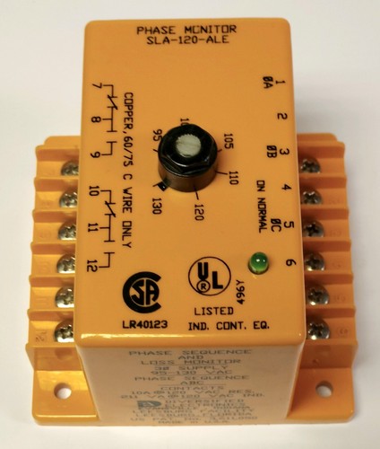 DE DIVERSIFIED ELETRONICS SLA 120 ALE Phase Monitor 95-130 VAC Phase ...
