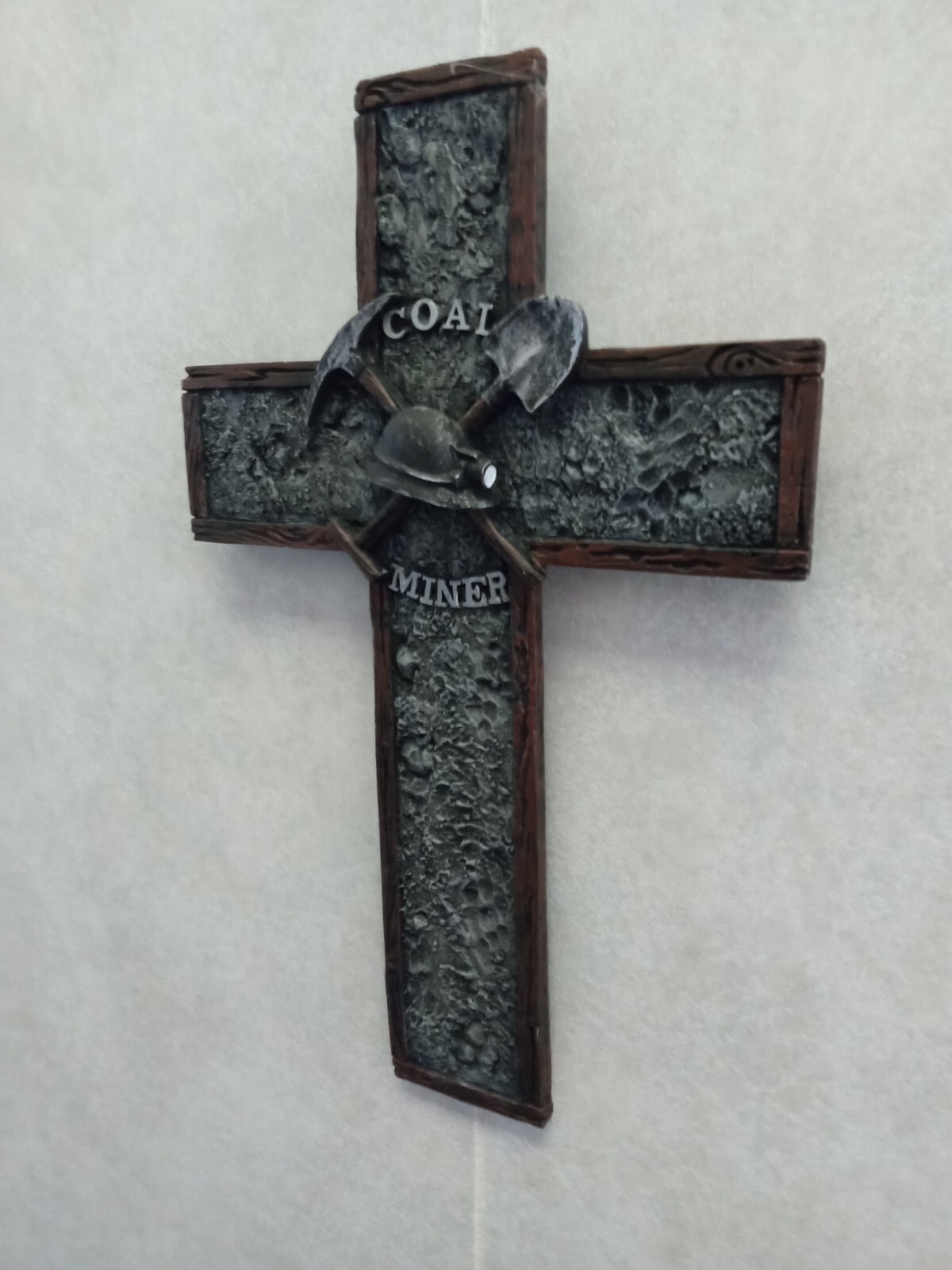 Bronze Colored Metal "Coal Miner" Cross - Pick, Shovel and Helmet | eBay