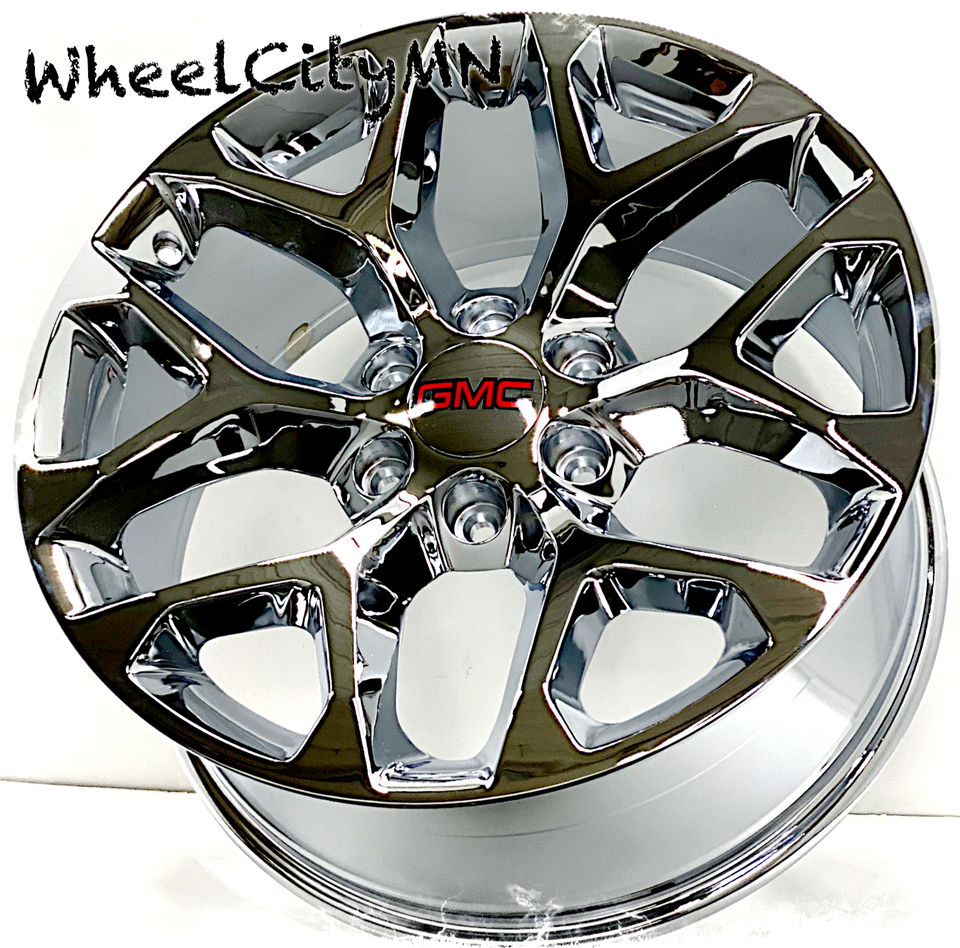 20” Chrome OE 5668 SFO Snowflake Replica Wheels fits 2024 GMC Sierra ...